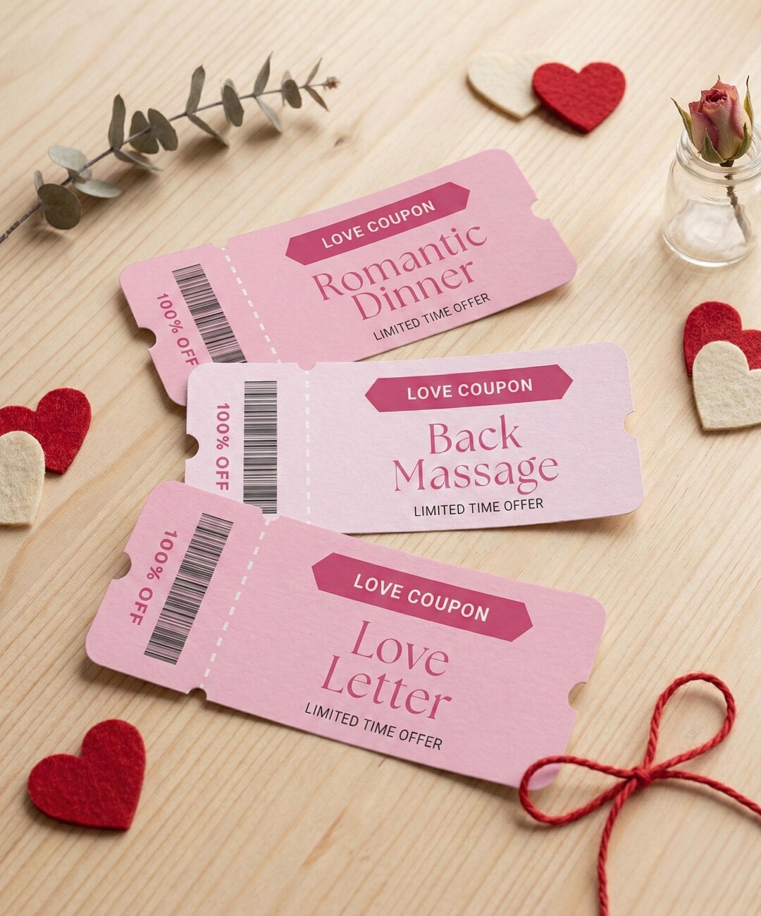 Editable Love Coupons Template | Valentines Day Gift | Printable Coupon ...