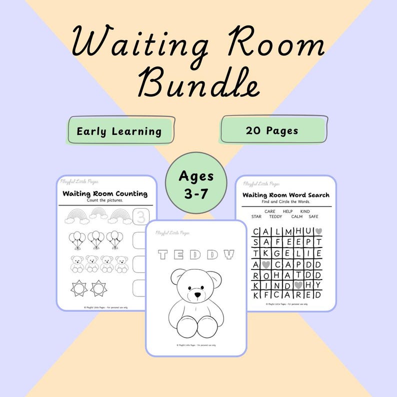 Waiting Room Activity & Colouring Bundle for Kids (ages 3–7) - Etsy
