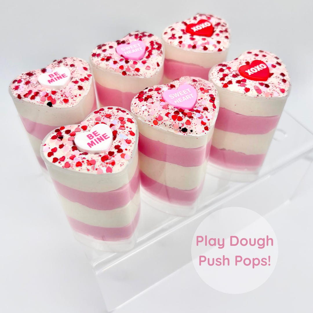 Sweetheart Play Dough Push Pop Kid Sensory Gift Playdoh Classroom Favor ...