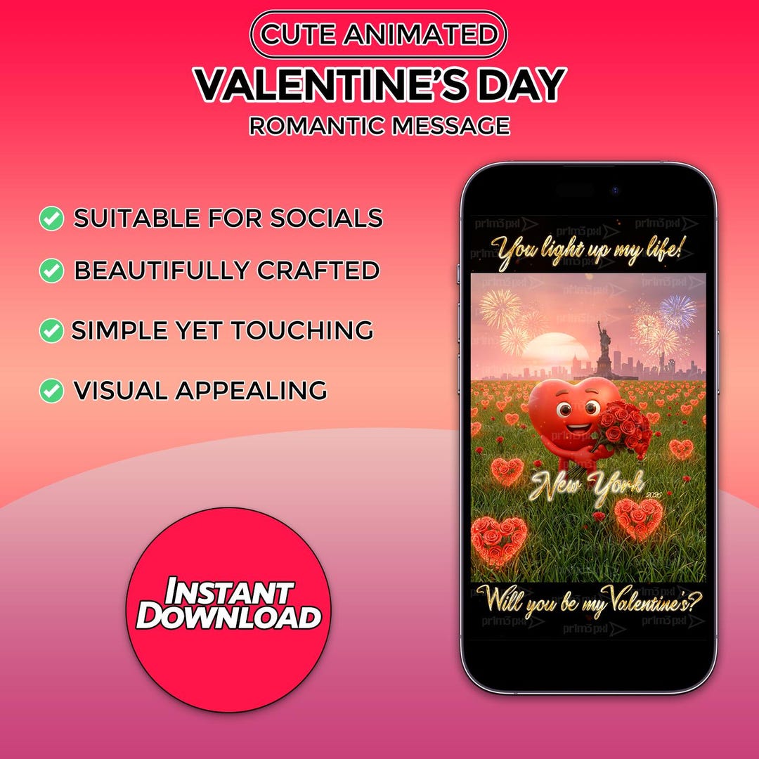 Valentine’s Day Animated Card Romantic Message | Video With Music ...
