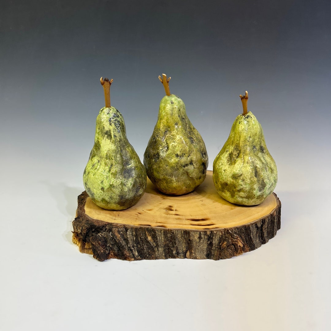 Raku Pears, Raku Home Decor - Etsy