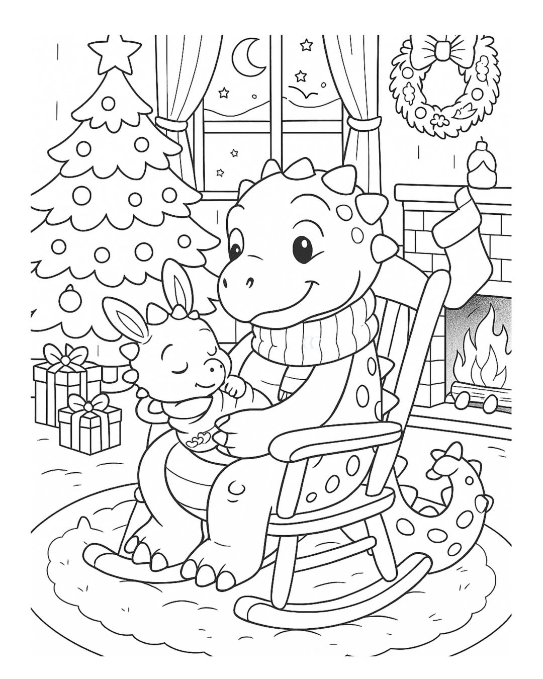 Grandma Baby Dinosaur Coloring Page Plus Bonus Image of Baby Dinos for ...