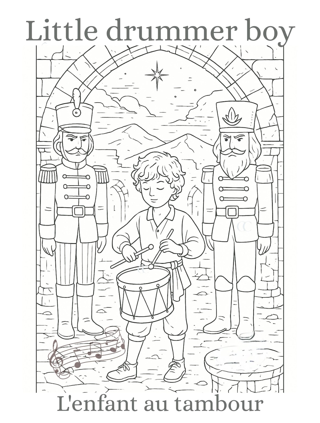 Little Drummer Boy, Adult Coloring Page, Plus Bonus Image - Etsy