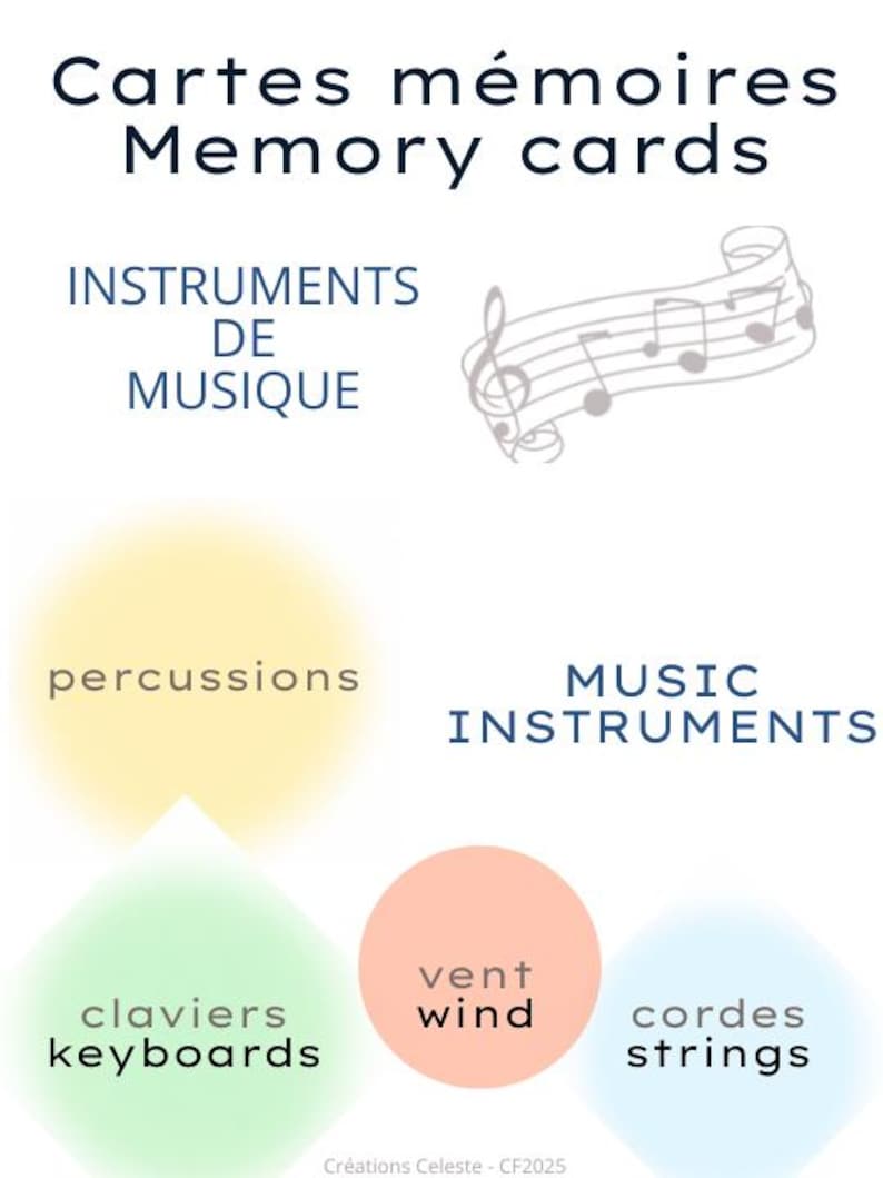 Musical Instruments Flashcards for Kids – Educational Learning Cards ...