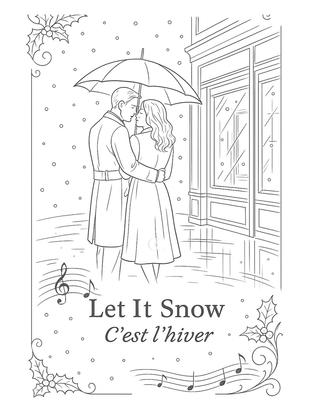 Christmas Songs Adult Coloring Page, Plus Bonus Fireplace Happy ...