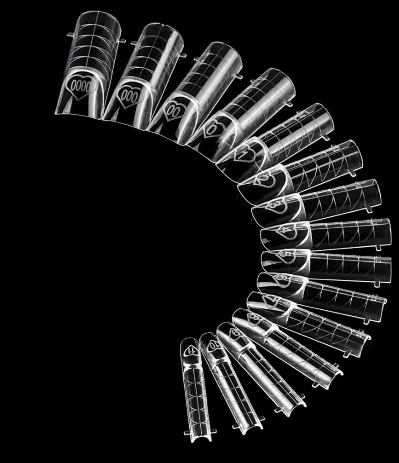 Nail Extension Forms – Reusable Plastic, 14 Sizes, Polygel Molds (150 ...