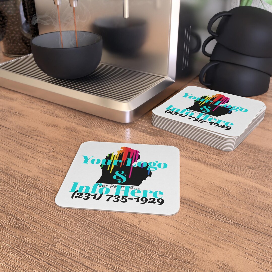 Custom Business Coasters - 100% Personalizable - Many Color Options - Etsy