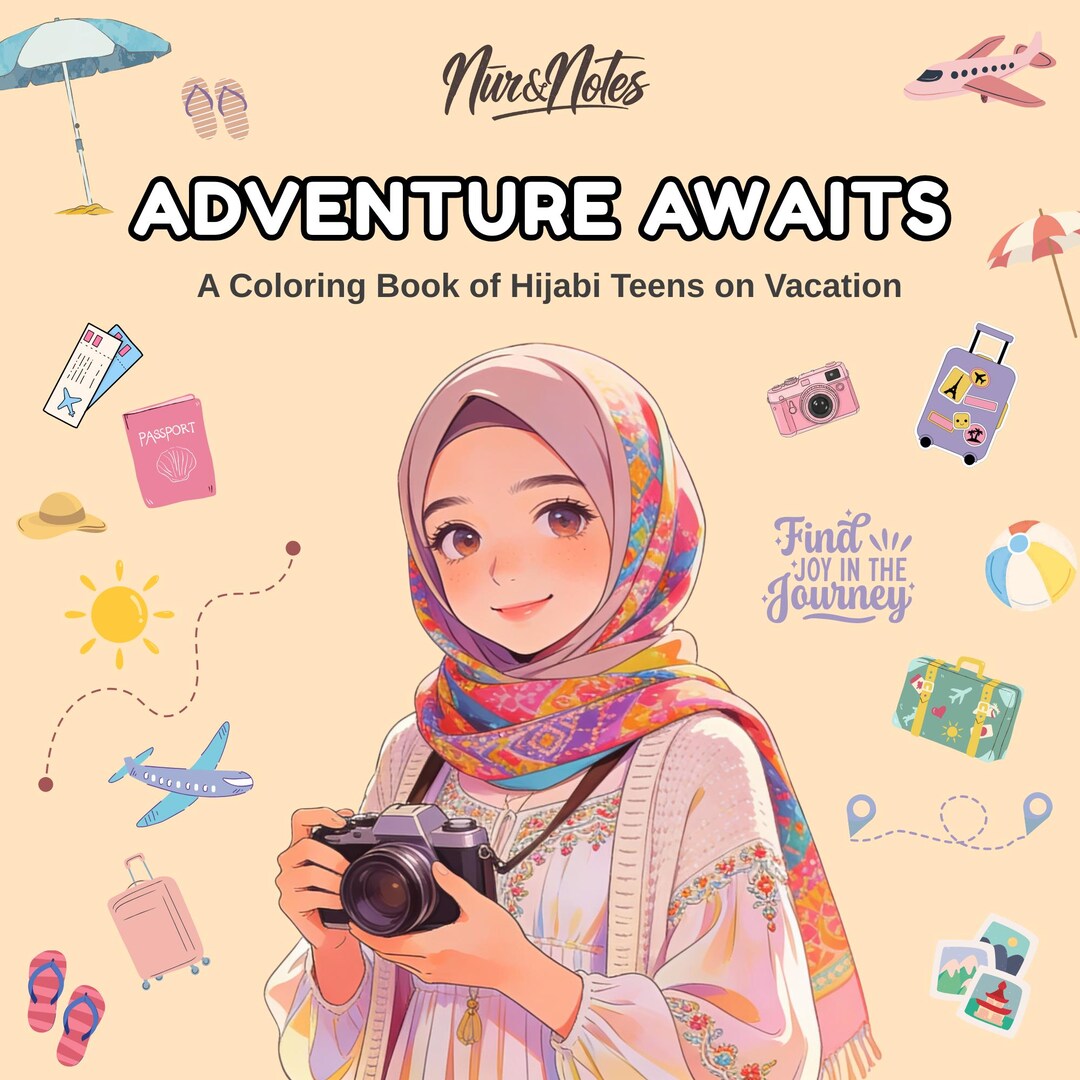 Adventure Awaits - A Coloring Book of Hijabi Teens on Vacation - Etsy