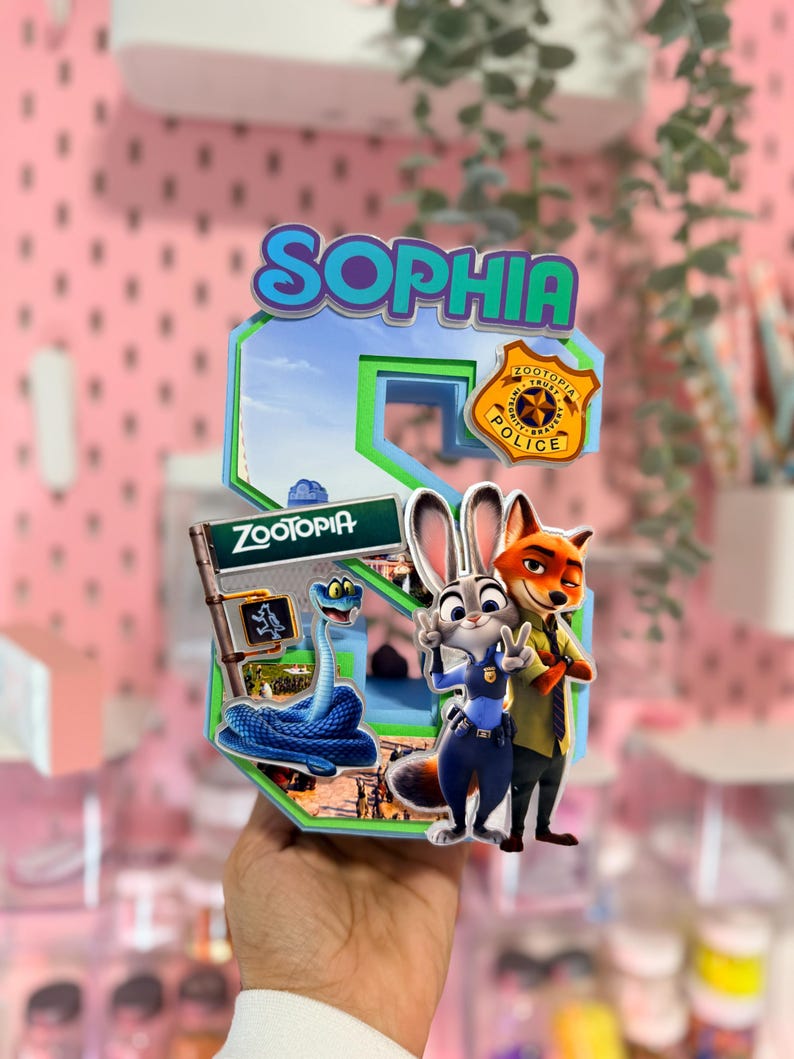 Personalized Zootopia 3D Letter, Birthday Party Centerpiece - Etsy