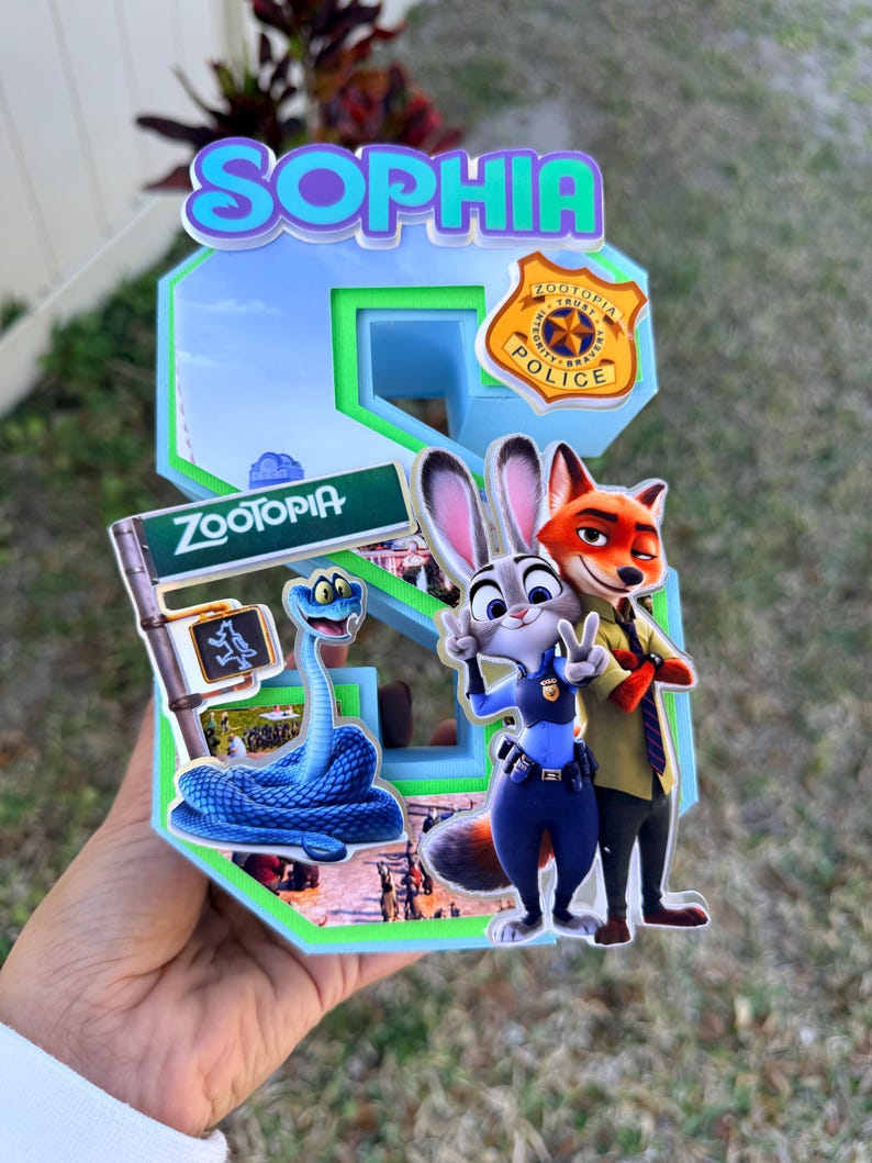 Personalized Zootopia 3D Letter, Birthday Party Centerpiece - Etsy
