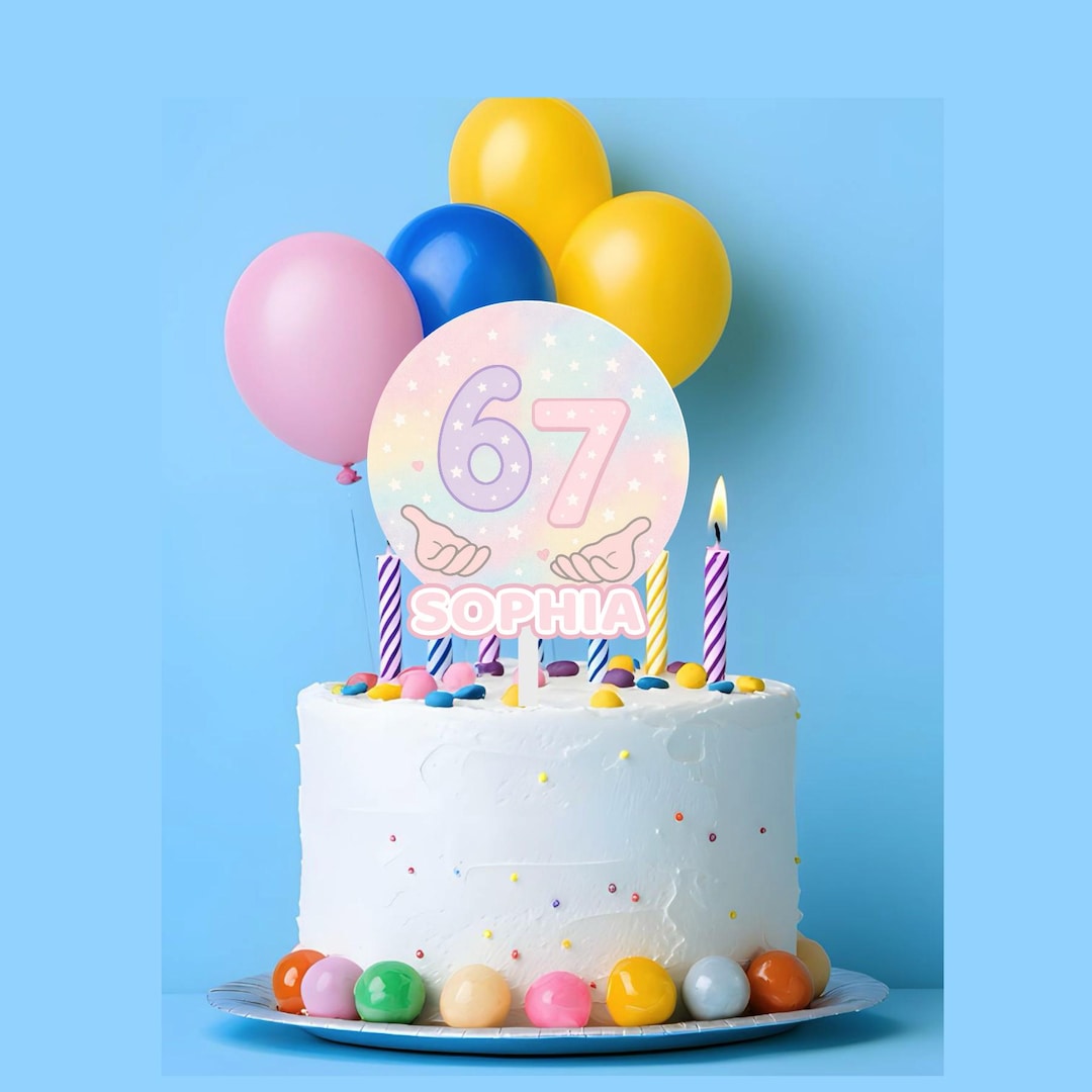 6 7 Cake Topper Birthday, Six Seven Party, 6-7 Face Toppers, Six Seven ...