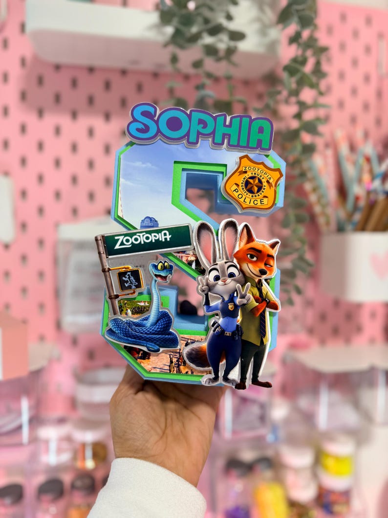 Personalized Zootopia 3D Letter, Birthday Party Centerpiece - Etsy