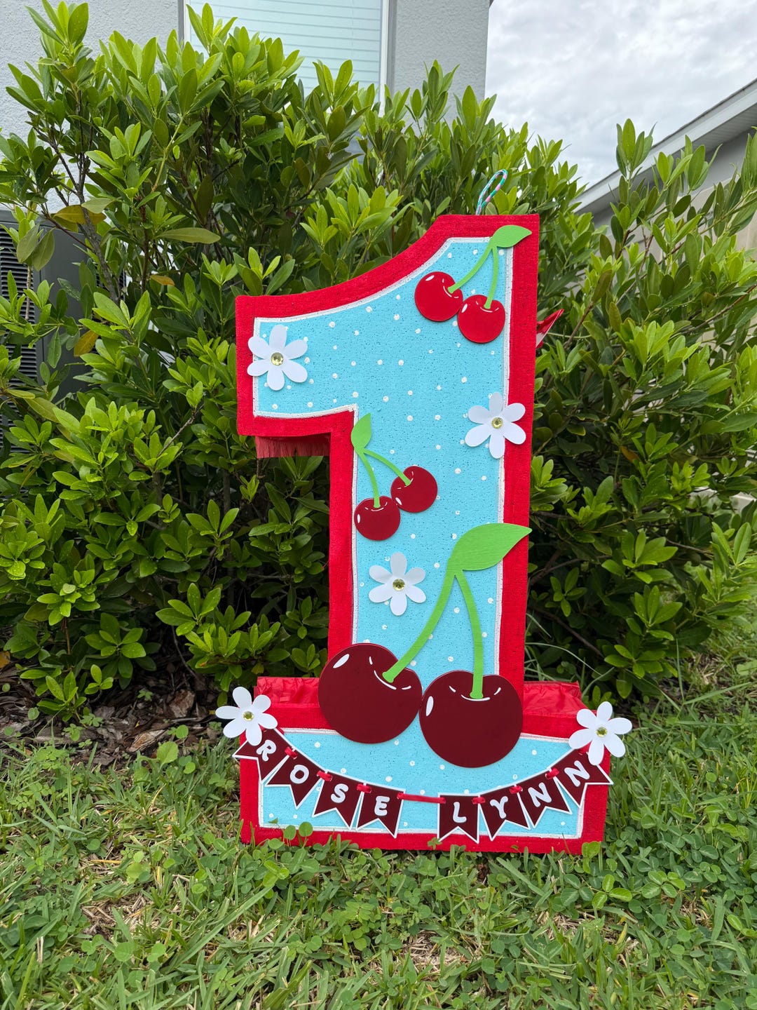Cherry Piñata — Handmade | Cherry Birthday | Custom Piñata for Kids ...