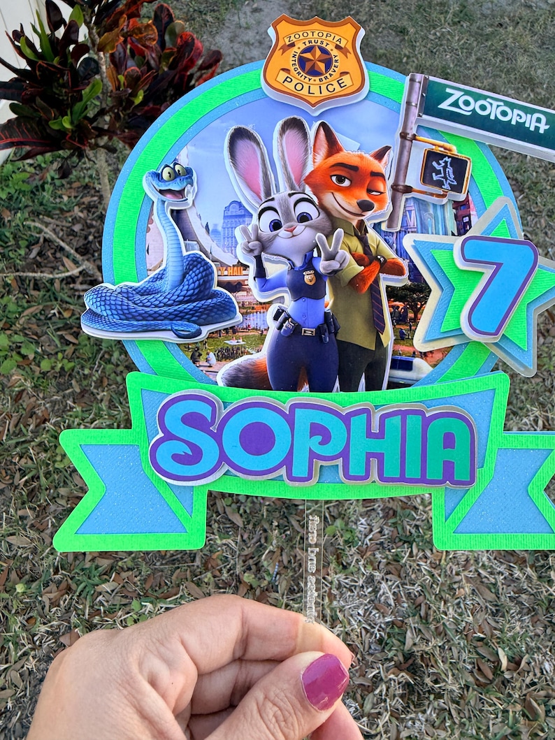 Personalized Zootopia Birthday Cake Topper, Custom Party Decor - Etsy