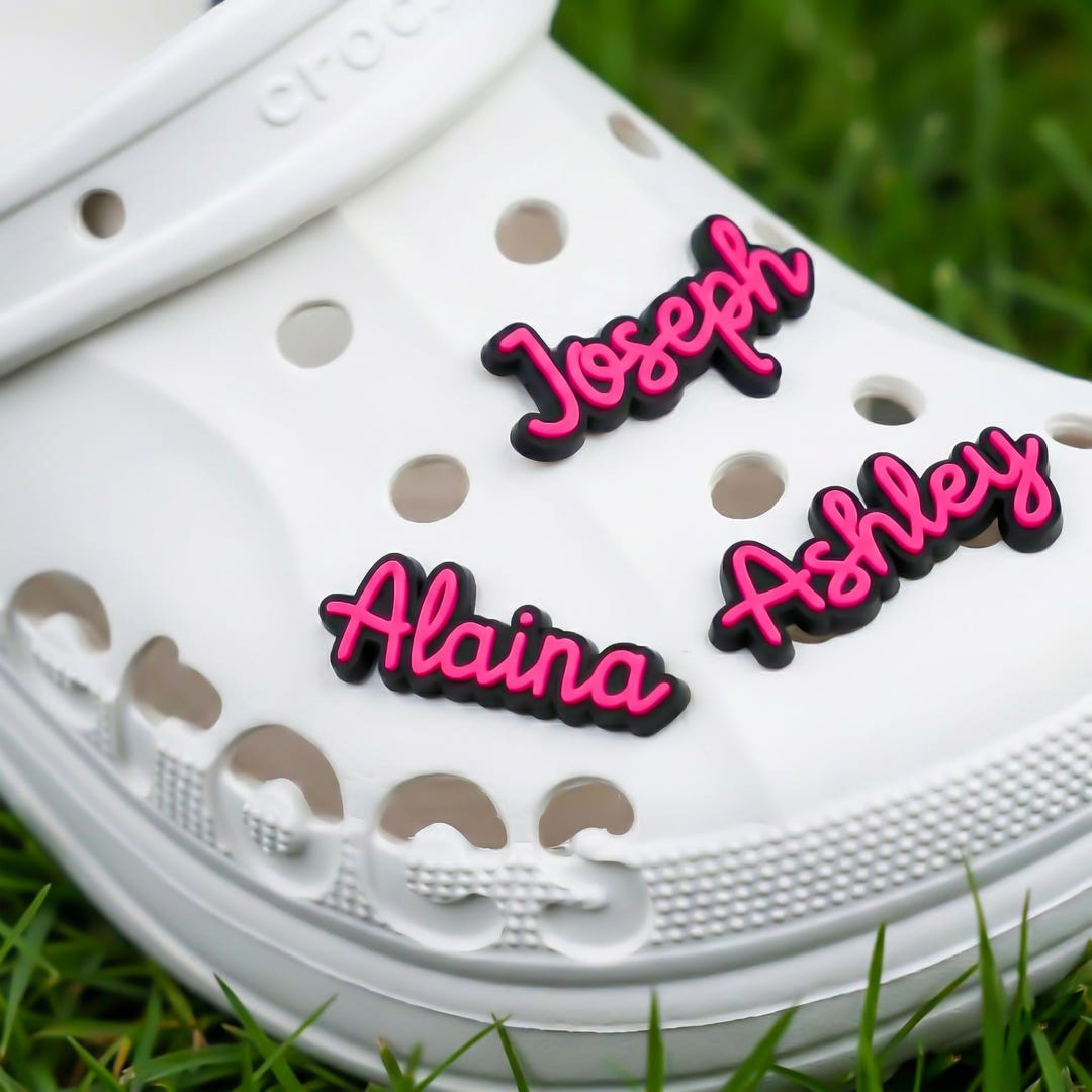 5pcs Custom Name Croc Charms, Kawaii Cat Bow Font, Personalized Shoe ...