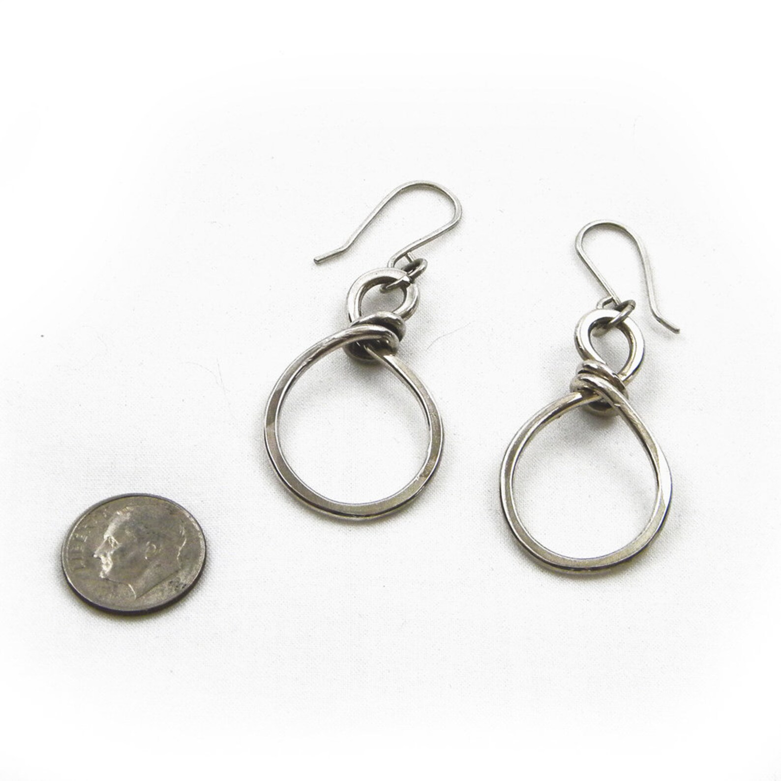 Sterling Silver Loop Earrings, Heavy Silver Wire, Dangle Earrings - Etsy