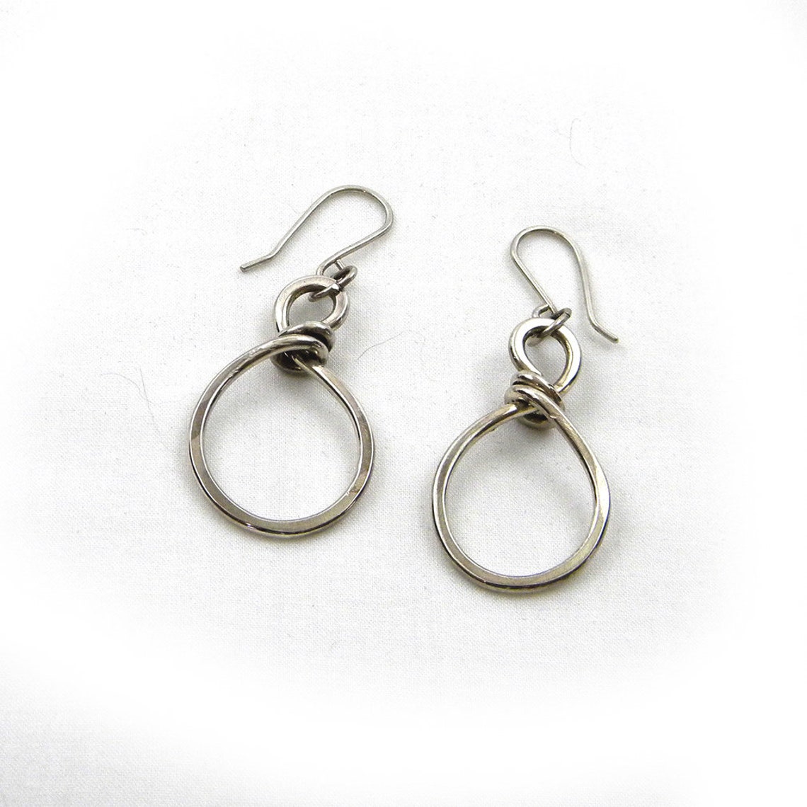 Sterling Silver Loop Earrings, Heavy Silver Wire, Dangle Earrings - Etsy