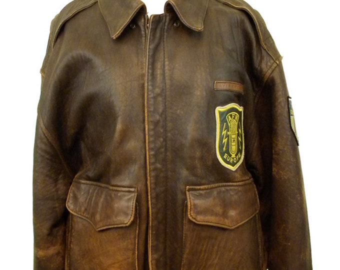 Avirex War Correspondent Leather Flight Jacket, A2, Flying Tigers, AVG ...