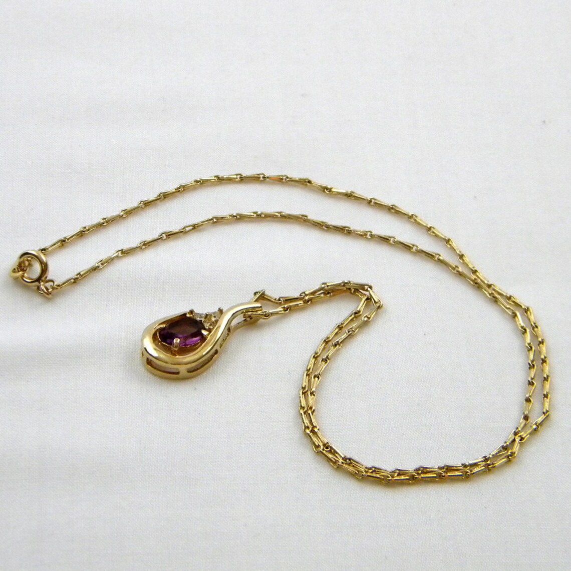 Faux Amethyst Pendant in Heavy Gold Electroplate Setting With - Etsy