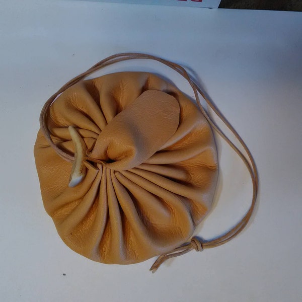 Leather Drawstring Pouch - Etsy
