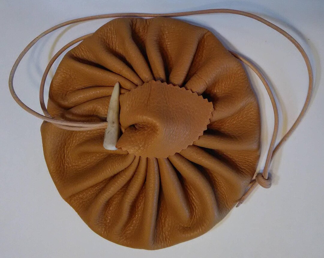 7" Deerskin Leather Drawstring Pouch Crystals, Runes, Coin Pouch Bag - Etsy