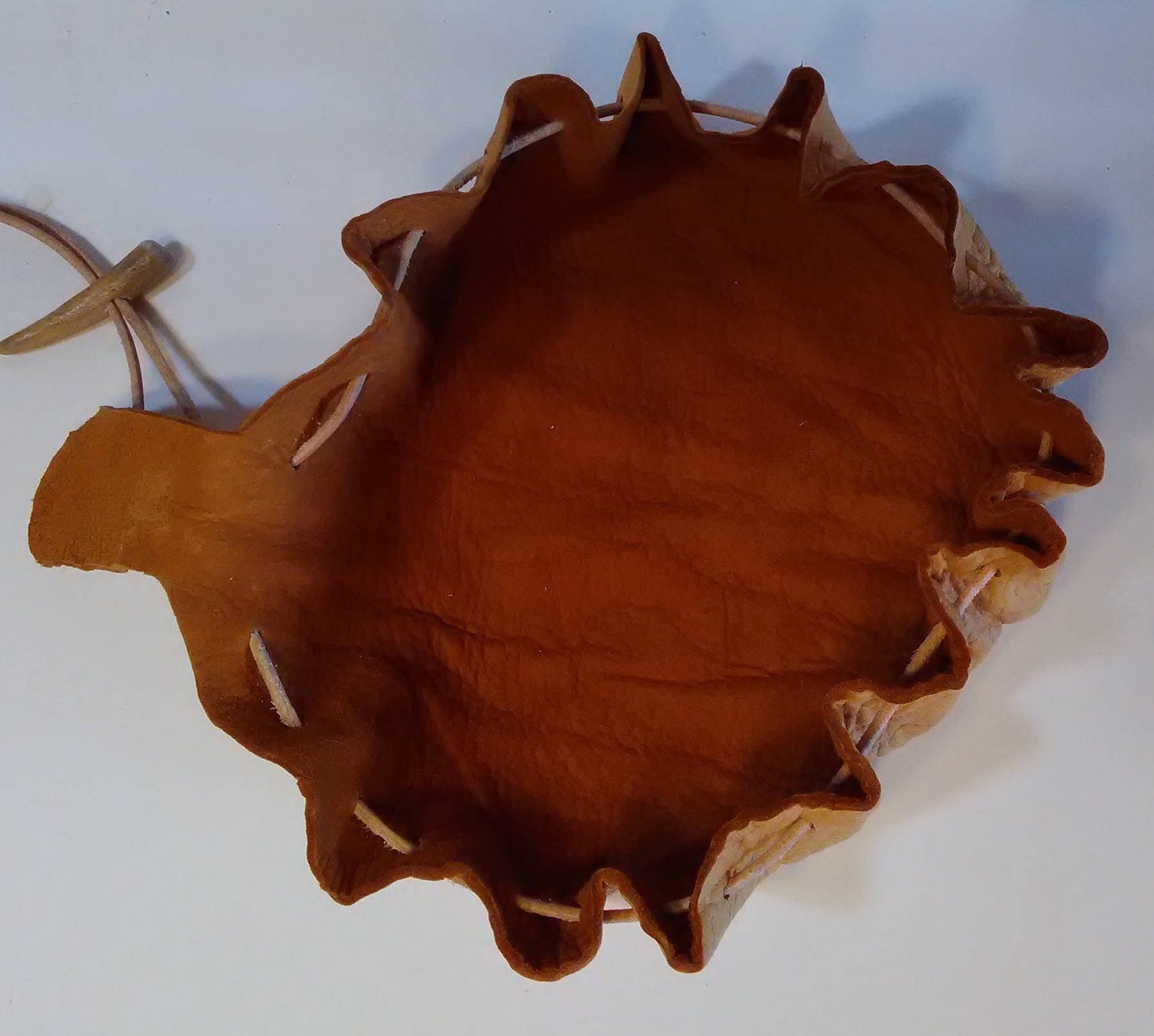 4" Deerskin Leather Drawstring Pouch Circle Coin Pouch Gem Bag - Etsy