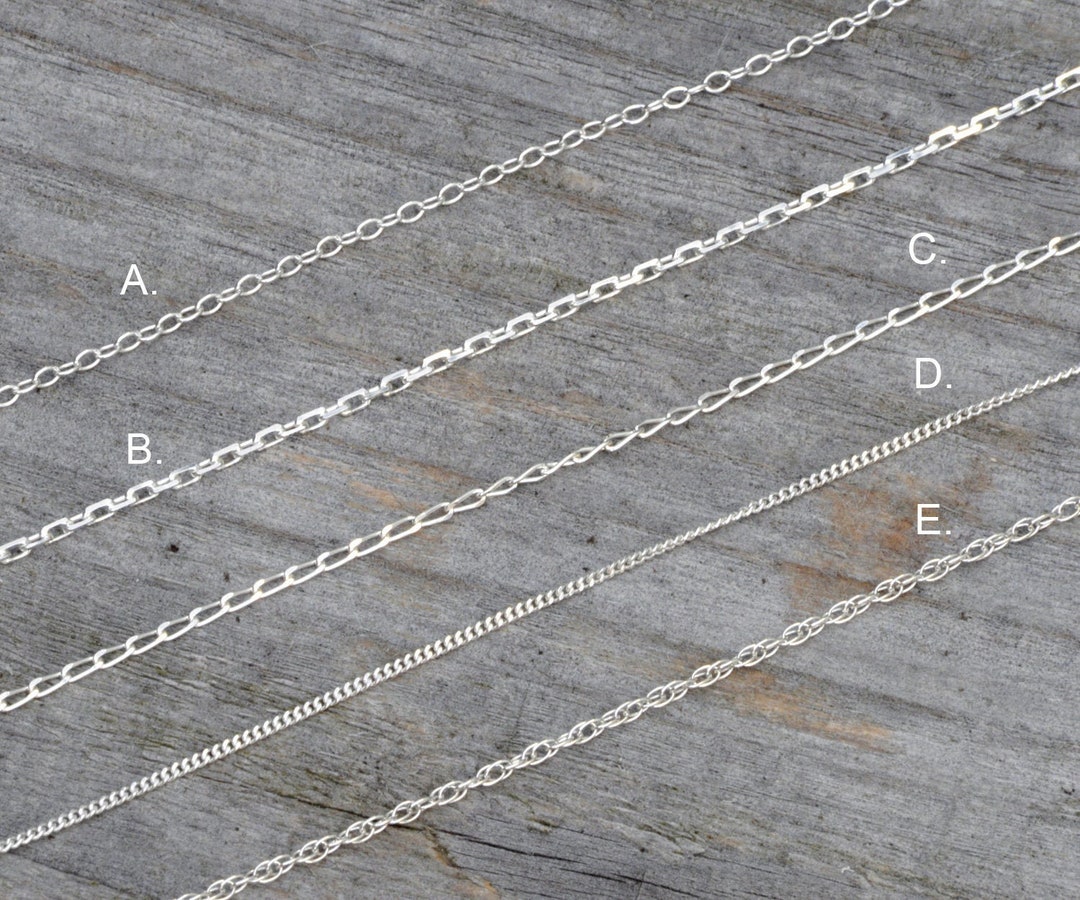 Trace Chain in Solid Sterling Silver, 14", 16", 18", 20", Silver Chain ...