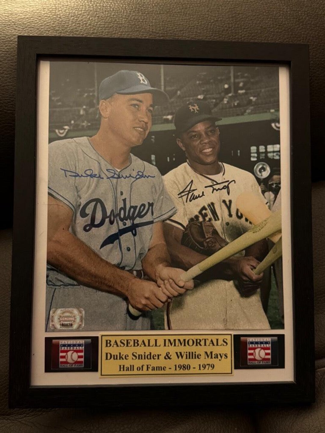 Duke Snider & Willie Mays Autographed Framed Photo - Baseball Immortals ...