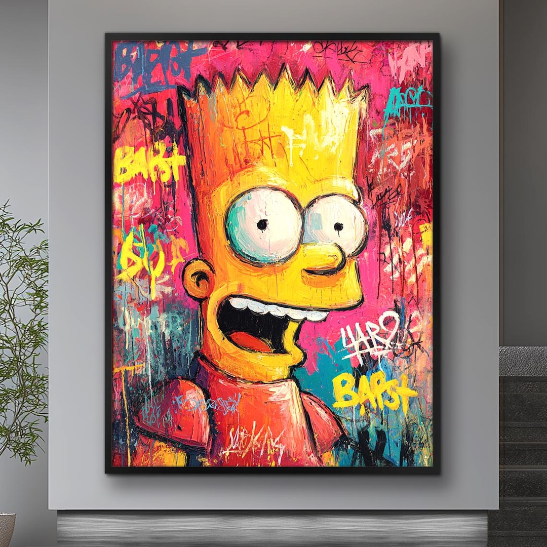 Bart Simpson Street Art | Simpsons Style Graffiti Cartoon Art Canvas ...