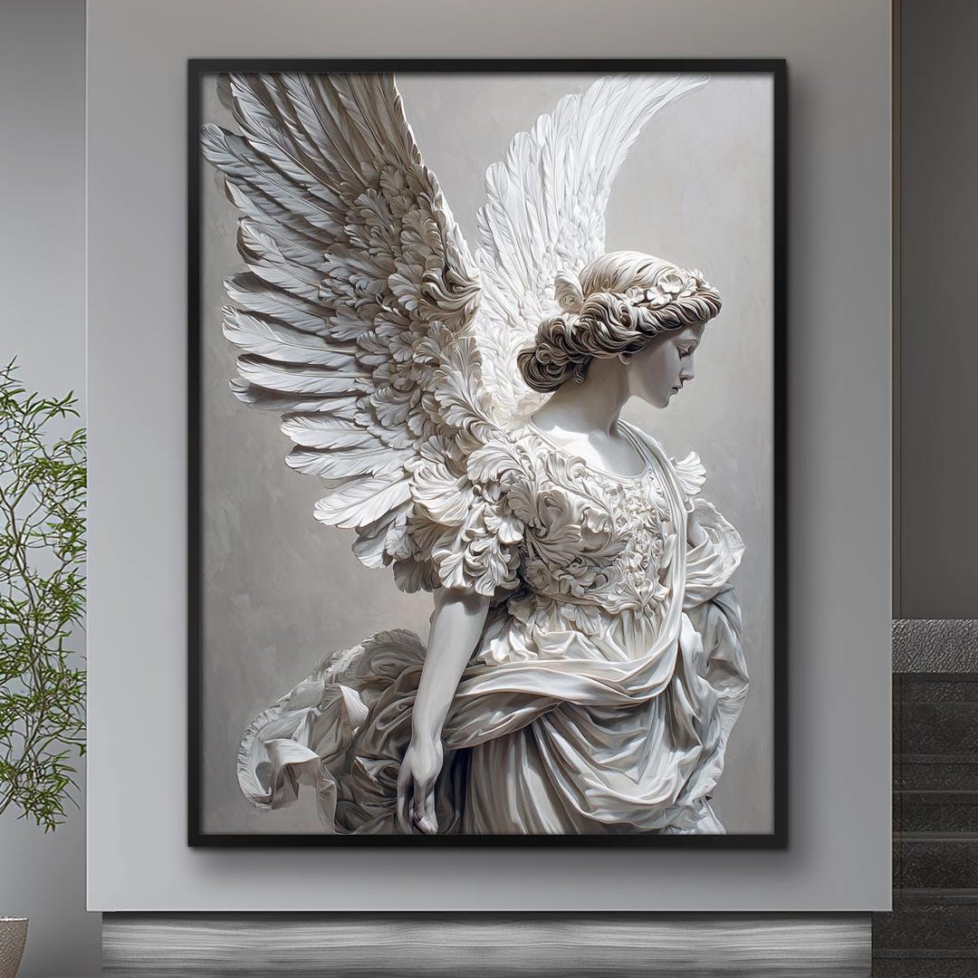 Abstract Angel Art Print – Textured Modern Angel Painting - Etsy