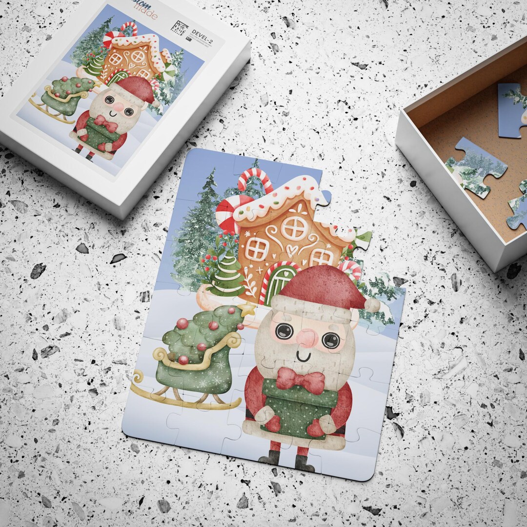 Santa & Gingerbread House 30 Piece Kids Puzzle Christmas Toddler Jigsaw ...