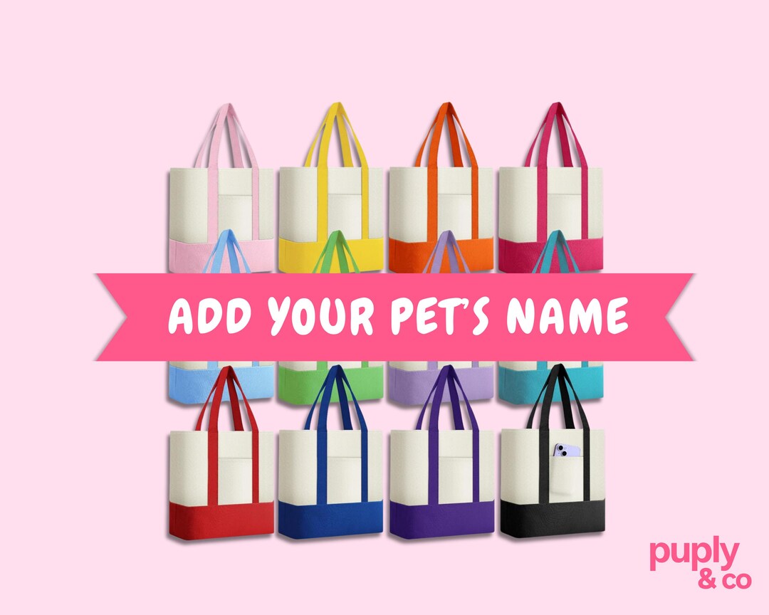 Tote Bag, Custom Dog Mom Gift, Personalized Pet Bag, Custom Pet Bag ...