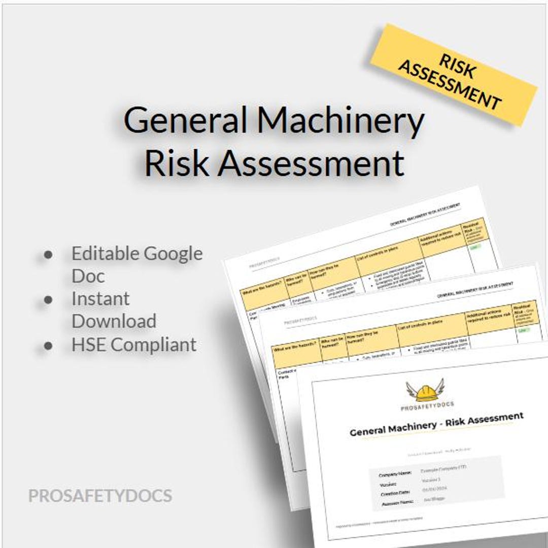 General Machinery Risk Assessment | Editable Google Docs and PDF ...
