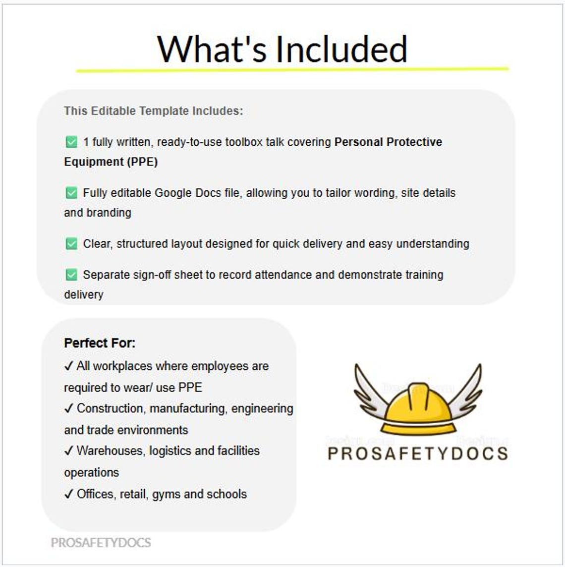 Personal Protective Equipment (PPE) Toolbox Talk – Workplace Health ...