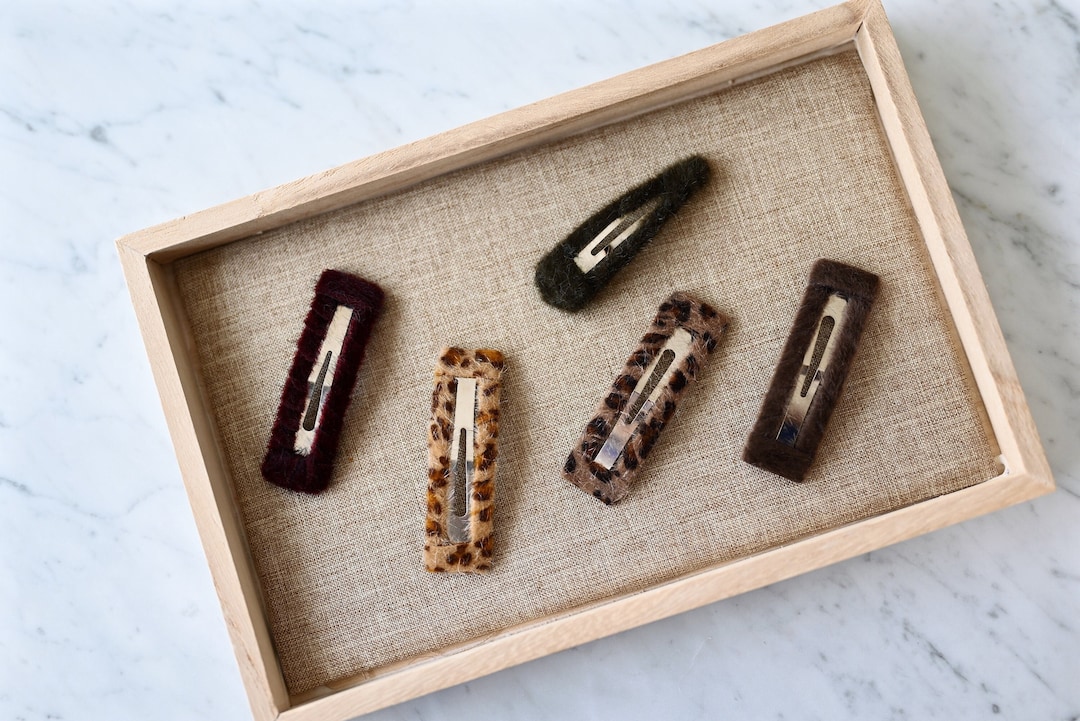 2 Pcs Large Fuzzy Hair Clips | Neutral Color Hair Clips | Faux Fur Snap ...