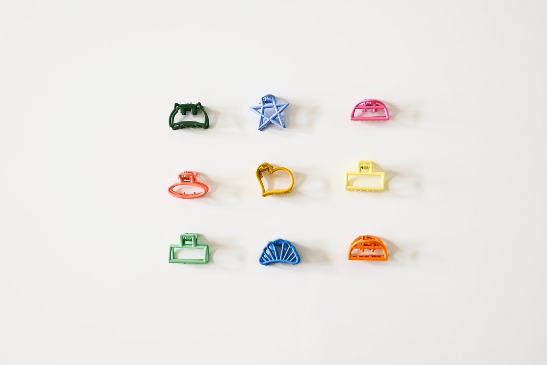 Set of 6 Mini Hair Calw Clips | Colorful Hair Claw Set | Dainty Hair ...
