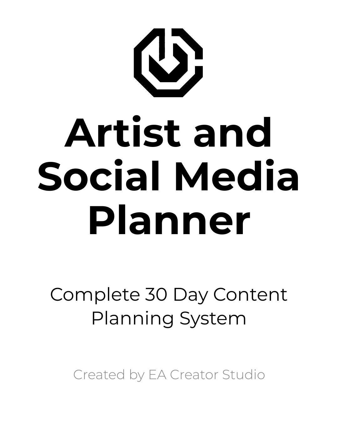 Artist and Band Content Planner | 30 Day Creative Planner for Musicians ...