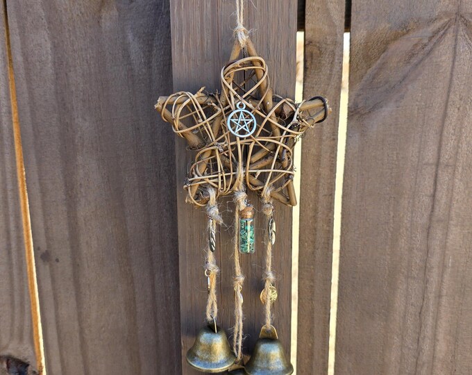 Handmade Witch Bells Door Protection Charm – Wreath With Gems– Witchy ...