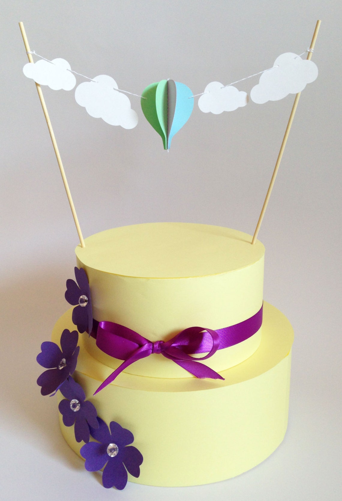 Cake Topper With Hot Air Balloon and Clouds Cake Topper for - Etsy