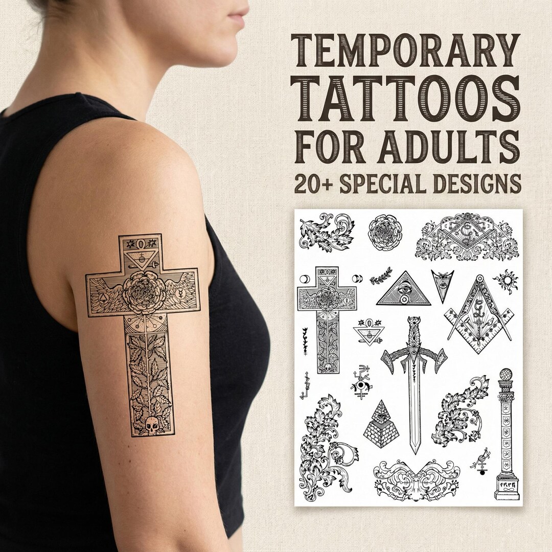 20+ PCS Mystic Occult Temporary Tattoos, Occult Alchemy Symbols Vintage ...