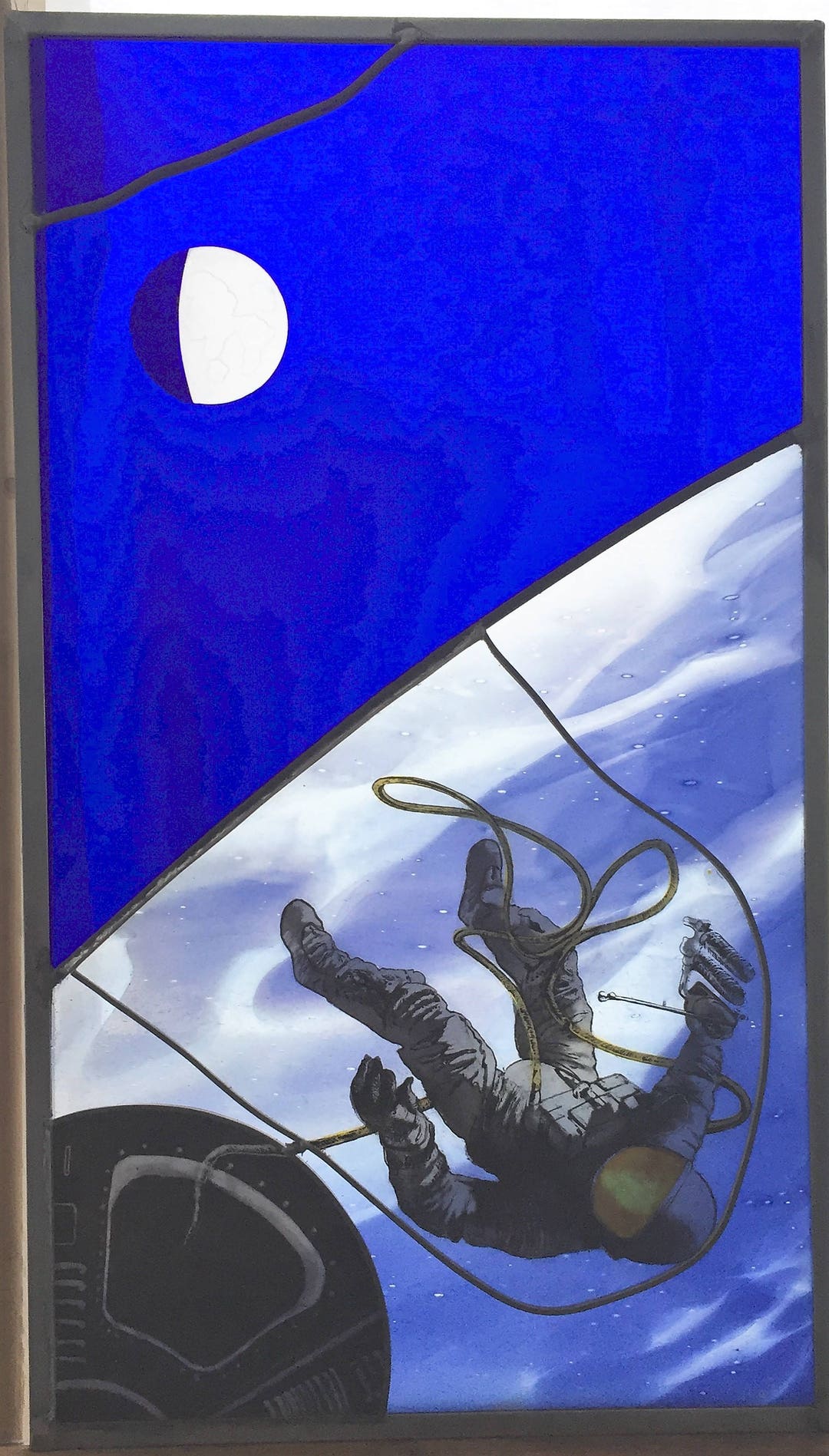 Adventure Into Space: Stained Glass Panel Depicting First Space Walk by ...