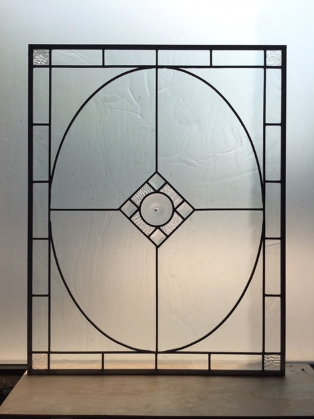 Clear Beautifully Textured Leaded Glass Hanging Window Panel - Etsy