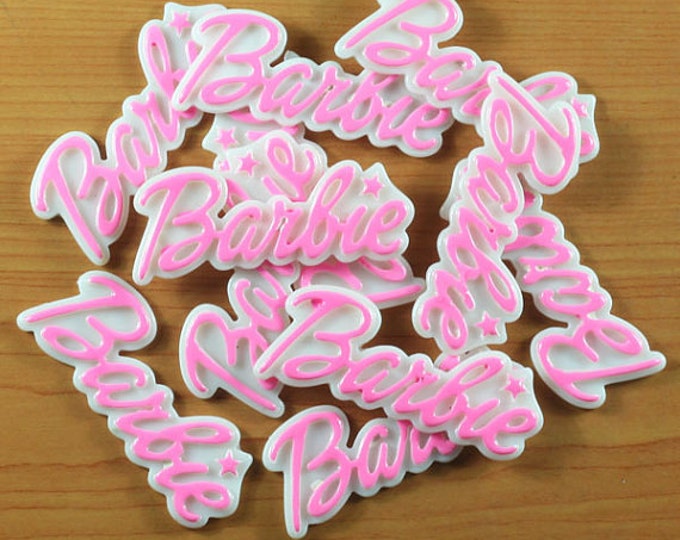 Bulk 10 Pcs Barbie Inspired Letter in Light Pink Resin - Etsy