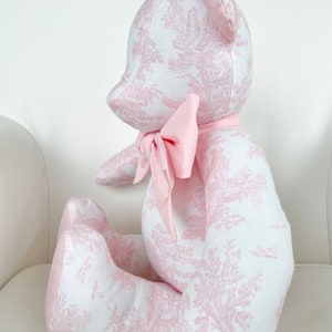 MADE to ORDER Emma Handmade Light Pink Toile Teddy Bear - Etsy