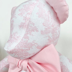 MADE to ORDER Emma Handmade Light Pink Toile Teddy Bear - Etsy