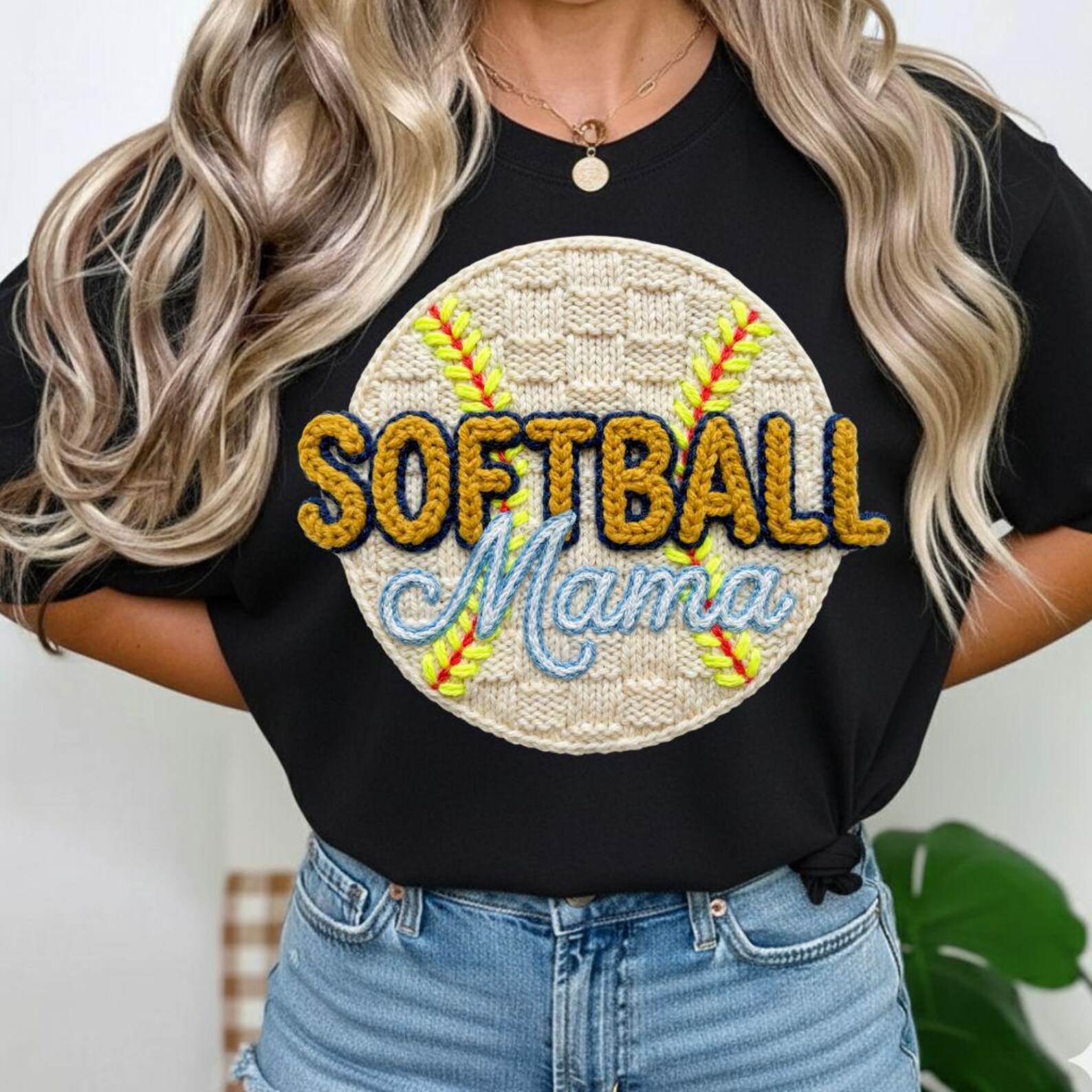 Softball Mama PNG, Faux Embroidery Softball Design, Sports Mom Shirt ...