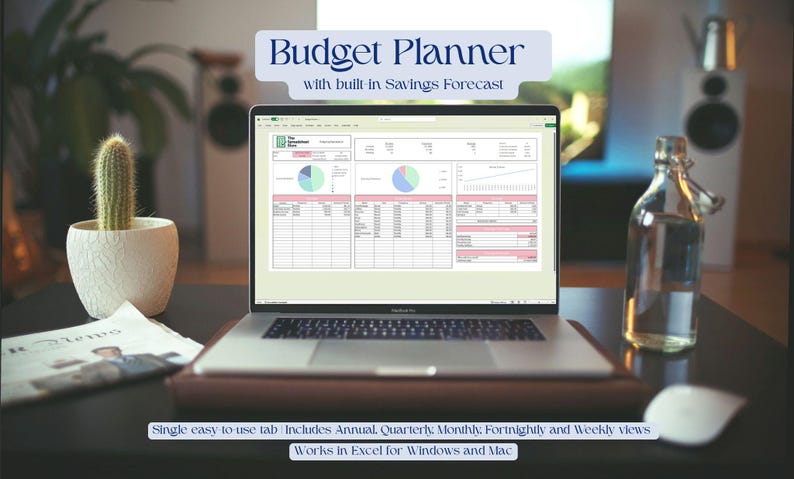 Budget Planner Spreadsheet for Excel | Yearly Financial Planner ...