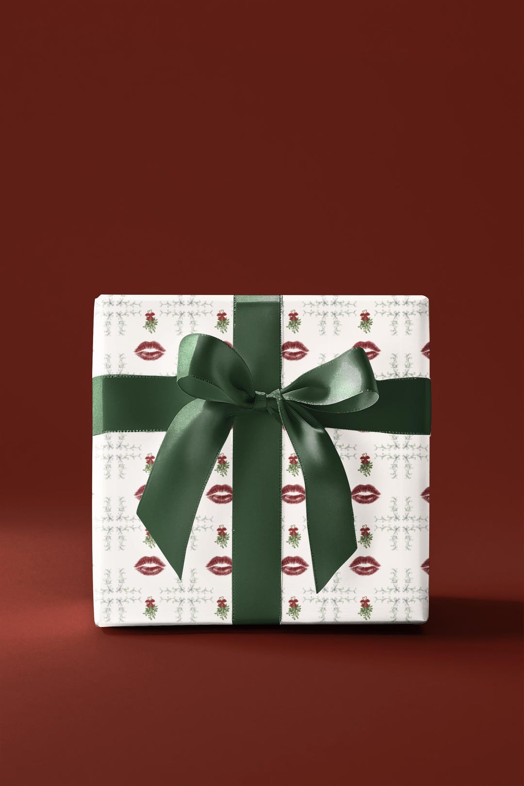 Under the Mistletoe Elegant Wrapping Paper, Luxury Christmas Gift Wrap ...