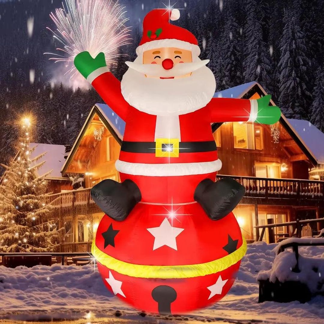 8FT Christmas Giant Inflatable LED Light Large Blow up Yard Decorations ...