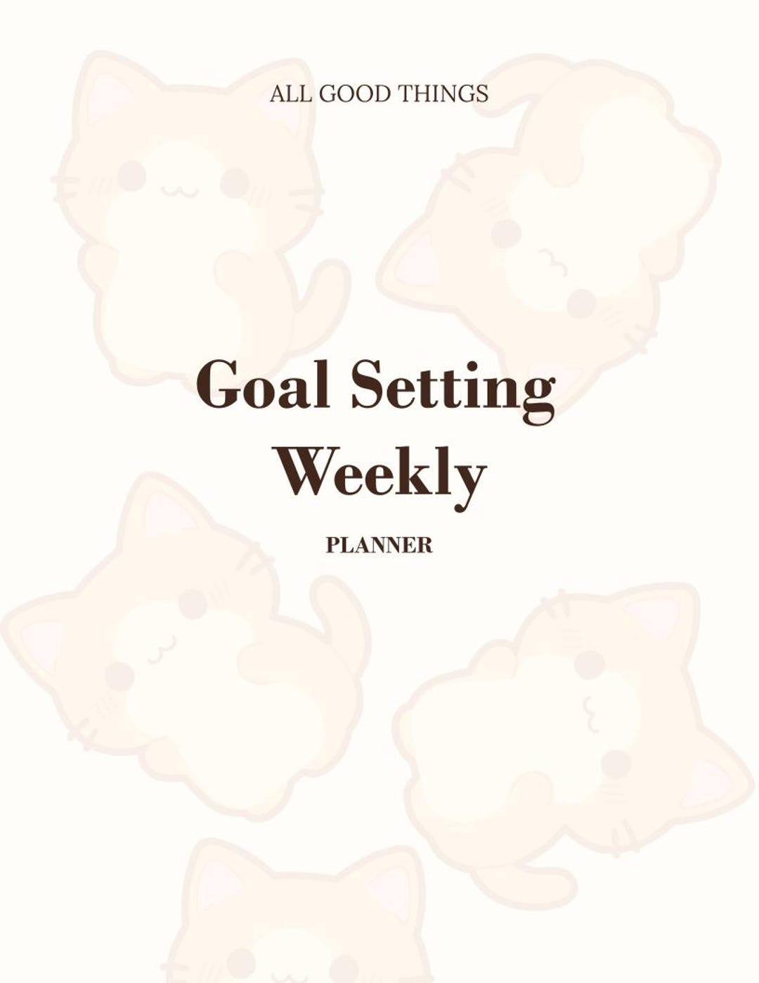 Goal Setting Weekly Planner - Etsy